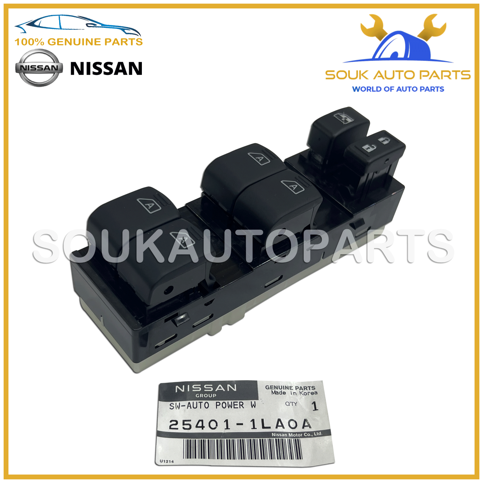 25401-1LA0A Genuine Nissan SWITCH ASSY-POWER WINDOW, MAIN 254011LA0A ...