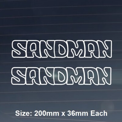 2x SANDMAN PANEL VAN UTE Sticker Decal 200mm Holden Surf HJ HX HZ Vinyl ...