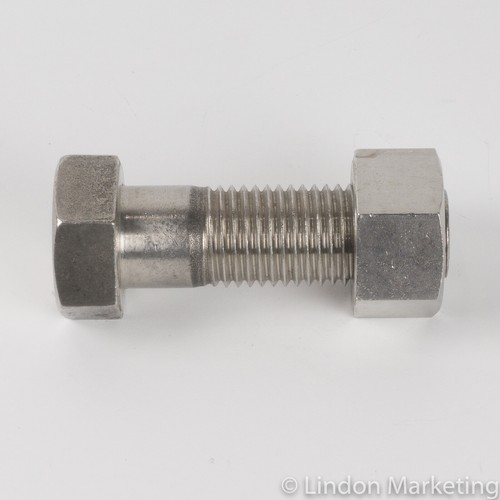 1-1/8"-7 X 4" F593D Stainless Hex Bolt w/ F594H or F594D Nut, new, lot ...