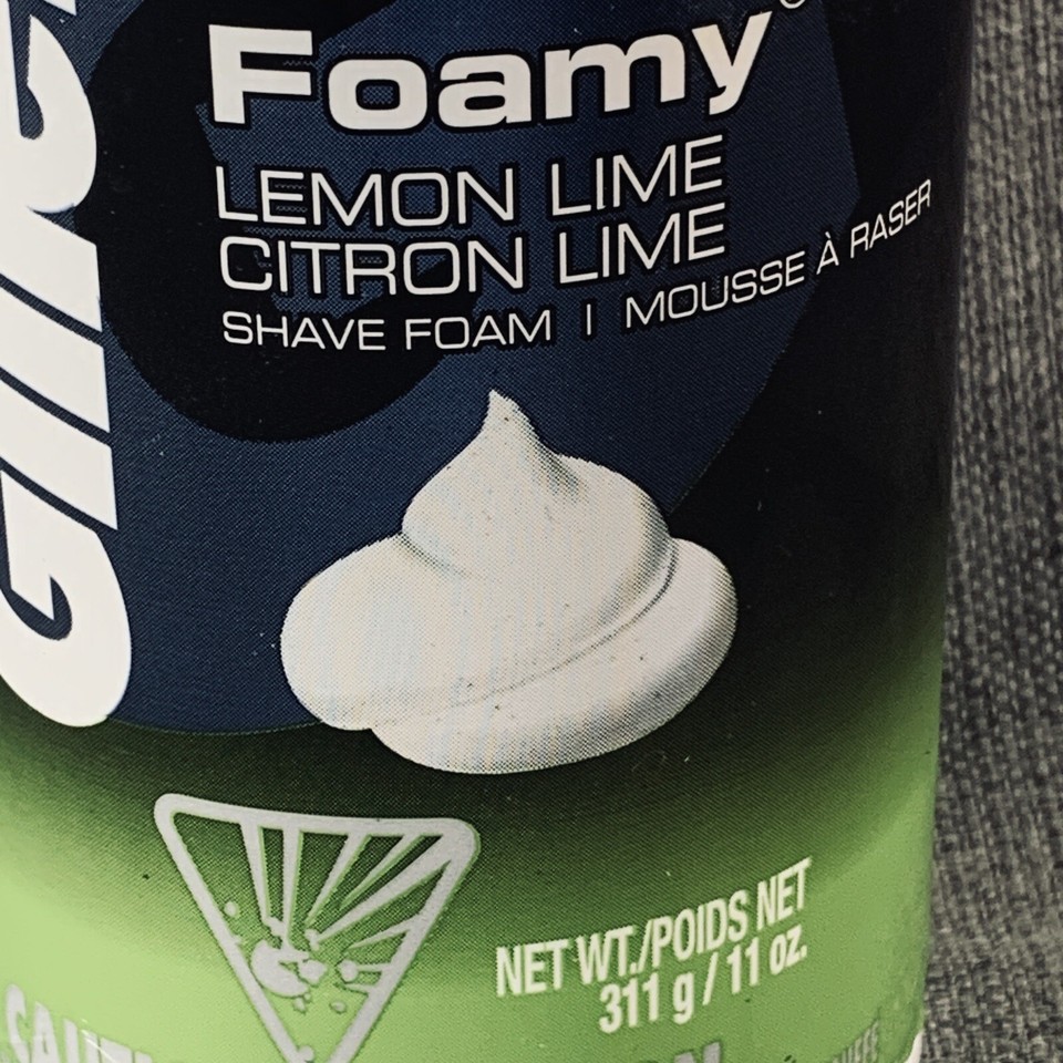 Gillette Foamy Lemon Lime Shave Foam 11 oz 311 g New Discontinue | eBay