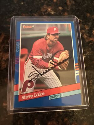 Steve Lake Autographed Signed 1991 Donruss #334 Philadelphia Phillies ...