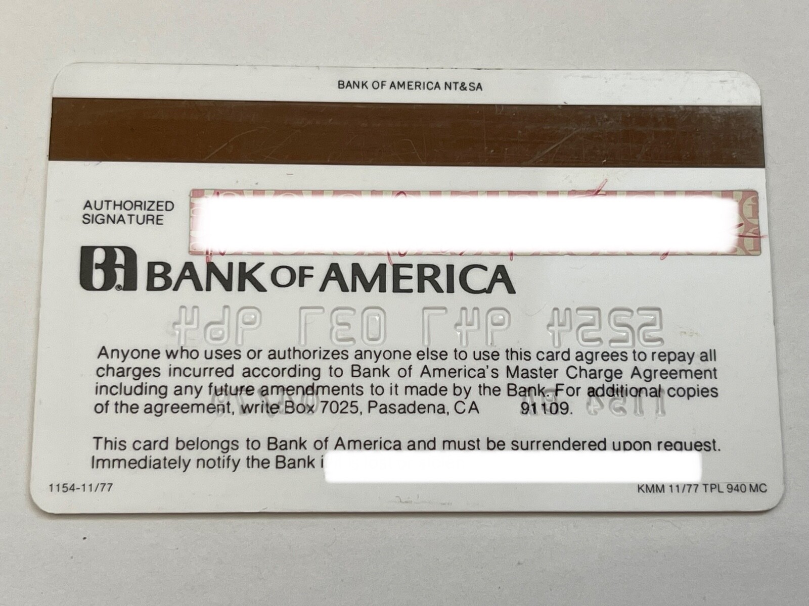 master charge Bank of America Vintage Credit Card Expired in 1979 Great ...