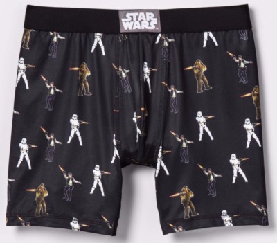 Star Wars Mens Boxer Brief Underwear All Over Print S M Black Han Solo ...