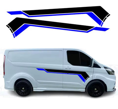 For FORD TRANSIT CUSTOM SIDE STRIPES VINYL KIT DECALS STICKERS RACING ...