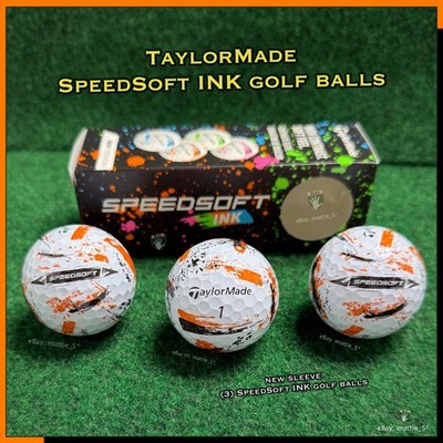 TaylorMade SpeedSoft ORANGE INK Golf Balls - NEW Sleeve 3 ORANGE INK ...