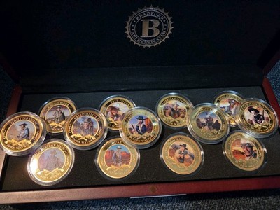 John Wayne 13 Coin Collection Bradford Exchange Uncirculated 24k gold ...