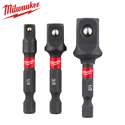 Milwaukee 4932479228 3pc SHOCKWAVE Impact Duty Socket Adaptors - Hex ...