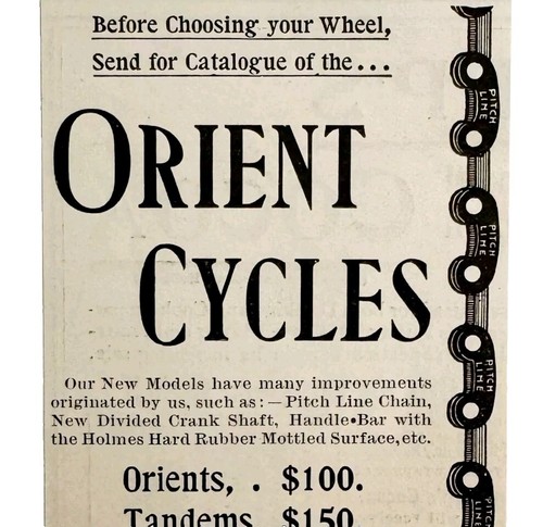 Waltham Orient Cycles Bicycles Tandem 1897 Advertisement Victorian Bike ...