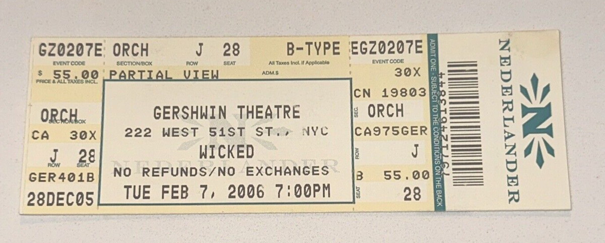 Wicked Gershwin Seating Chart Views Rocky The Musical Seating Chart