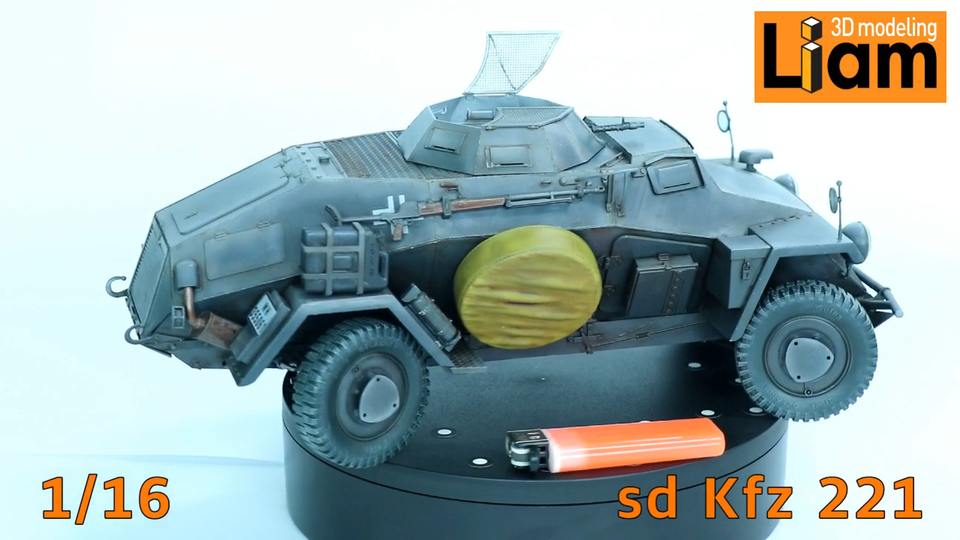 1/16 scale Sd.Kfz.221 German WWII Leichter Panzerspähwagen 3d printed ...