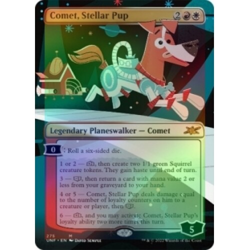 FOIL COMET, STELLAR PUP (BORDERLESS) Unfinity Planeswalker Magic MTG ...