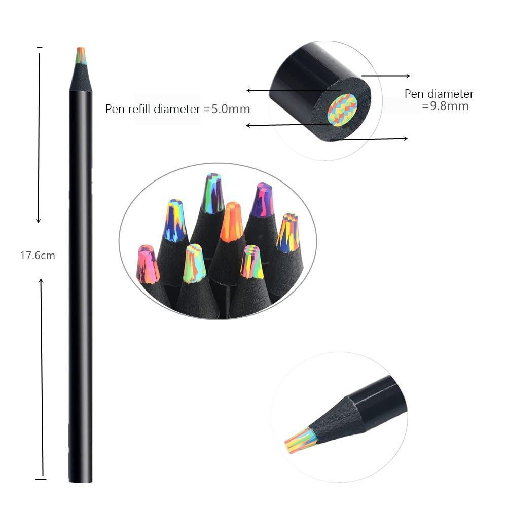 8/12Colors 8/12Colors Rainbow Core Pencil Coloring Pencils School ...