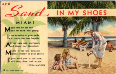Miami Beach FL-Florida c1940 Sand In My Shoes Poem by Letha Madden ...
