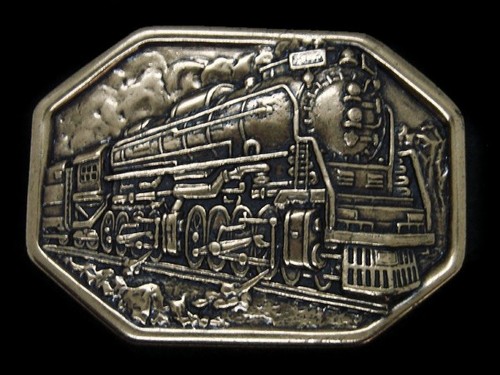 TF03122 VINTAGE 1970s **STEAM ENGINE TRAIN** RAILROAD BELT BUCKLE | eBay
