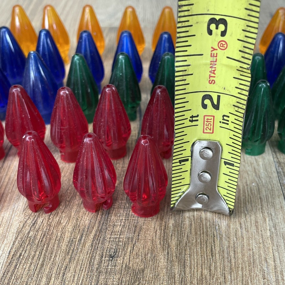 53 VINTAGE Christmas Mini Light Reflector Fluted Cone Bulb Covers ...