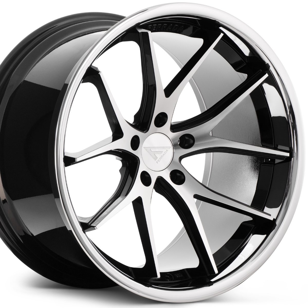 20x9 FERRADA FR2 MACHINE BLACK w/ CHROME LIP CONCAVE WHEELS RIMS | eBay