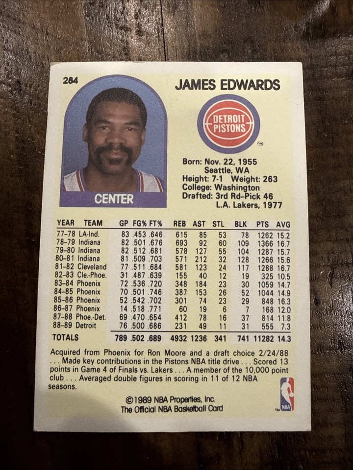 1989-90 NBA Hoops - James Edwards #284 No | eBay