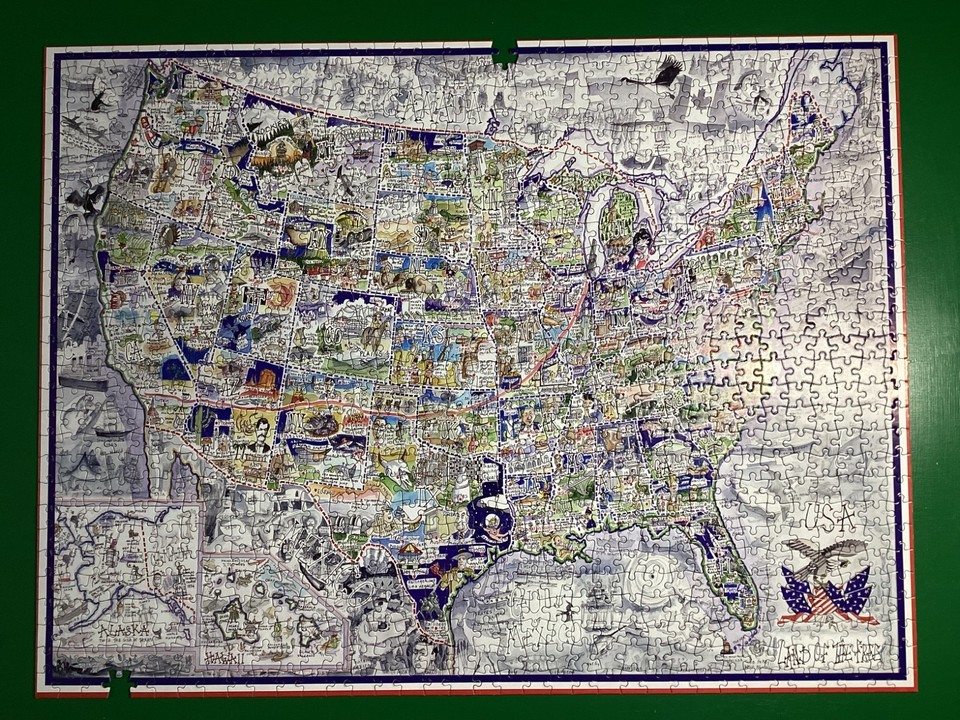 TIM BULMER Map of the USA 1000 piece jigsaw puzzle…. Incomplete. | eBay UK