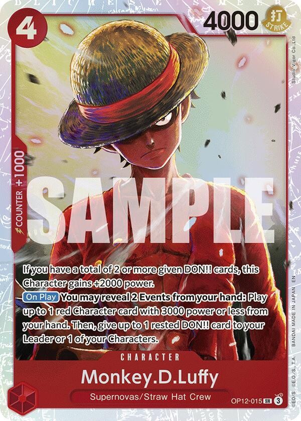Monkey D Luffy OP12-015 English SR Legacy Master One Piece Card Game | eBay