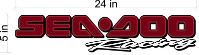 SEA-DOO Racing Decal 24" BURGUNDY / SOLD INDIVIDUALLY / Vinyl Graphic ...