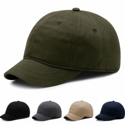 Unisex Baseball Cap Cotton Short Brim Sun Hat Adjustable Summer Sport ...