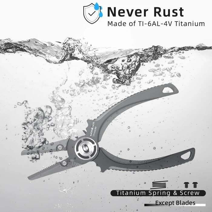Gomexus Heavy Duty Titanium Fishing Pliers 7.5” With Dual Cutters Never ...