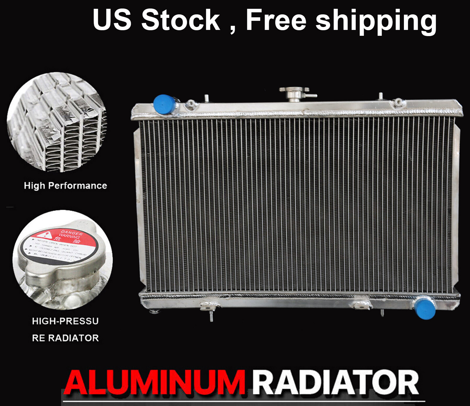 All Aluminum Radiator Fit For 1989-1994 Nissan 240SX SE/ Base SR20 2.4L ...