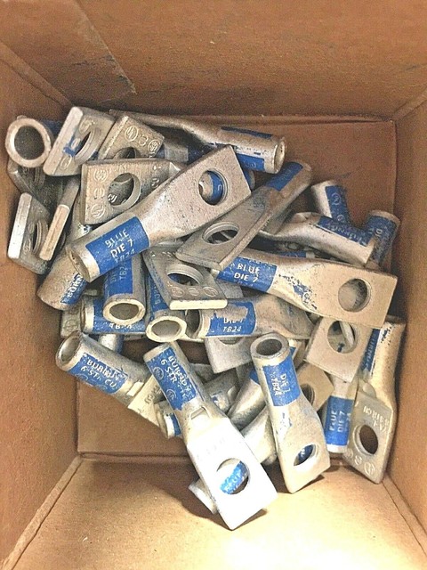 17x BURNDY YA6CL Blue Die Compression Lug Connector Hylug for sale ...