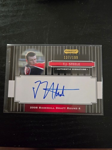 2008 Razor Signature Series Black /199 TJ Steele #198 Auto RC Autograph ...
