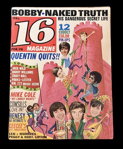 16 Magazine Feb 1970 Issue Bobby Sherman Dark Shadows Jack Wild Monkees ...