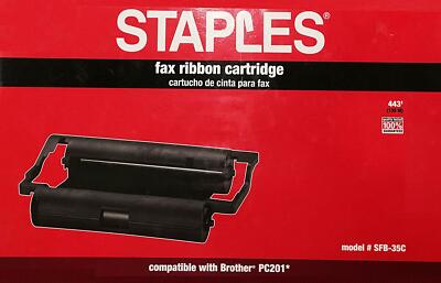 Staples Brand Fax Ribbon Cartridge Compatible with Brother PC201 NIB | eBay