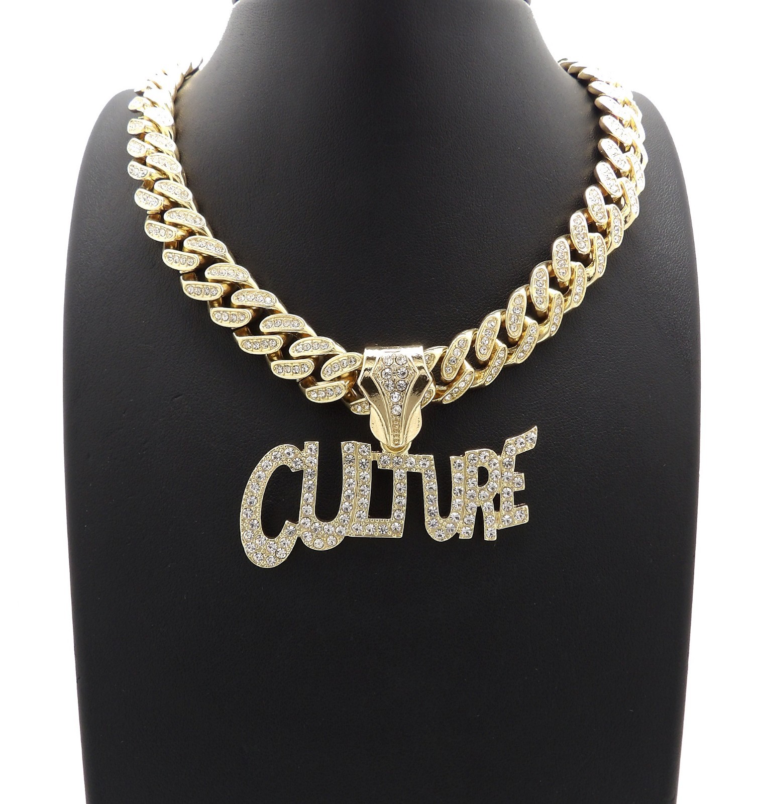 Hip Hop Migos CULTURE & 12mm 18" Full Iced Cuban Link Choker Chain ...