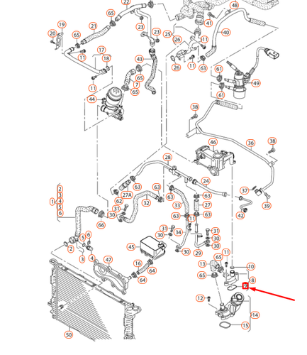 OEM Audi A6 C7 Engine Cooling System Flange O-ring Seal 059121149E ...