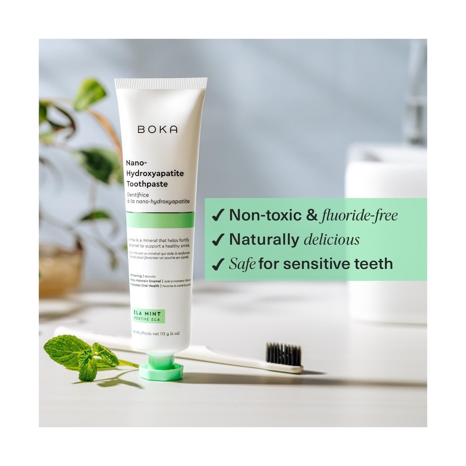 Boka Fluoride Free Toothpaste - Nano Hydroxyapatite, Remineralizing ...