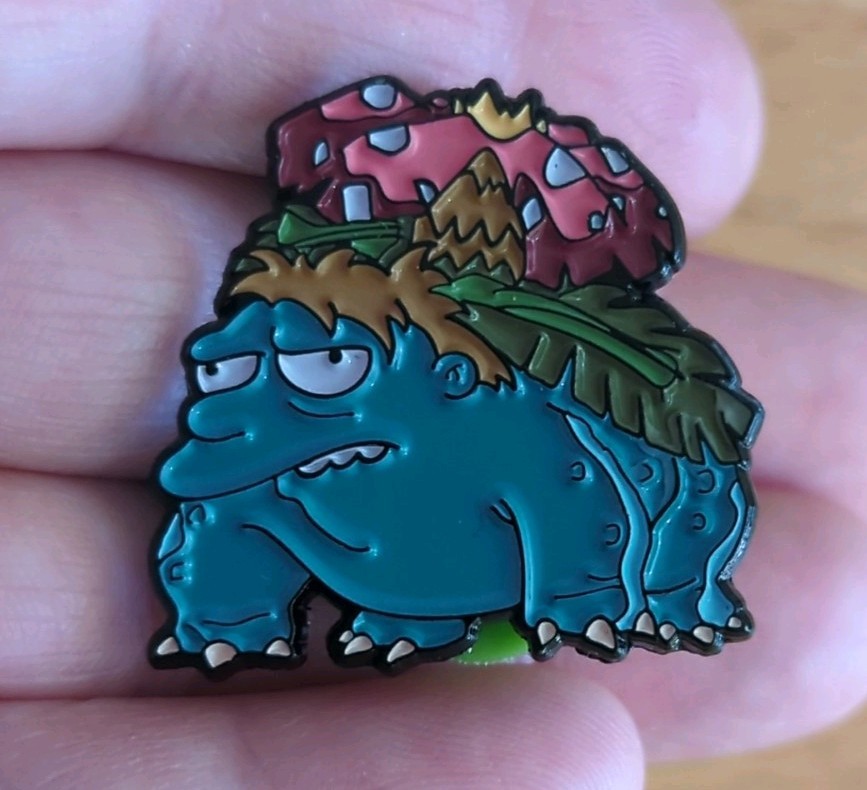 Barney Gumble x Venusaur The Simpsons x Pokemon Crossover Pin Badge ...