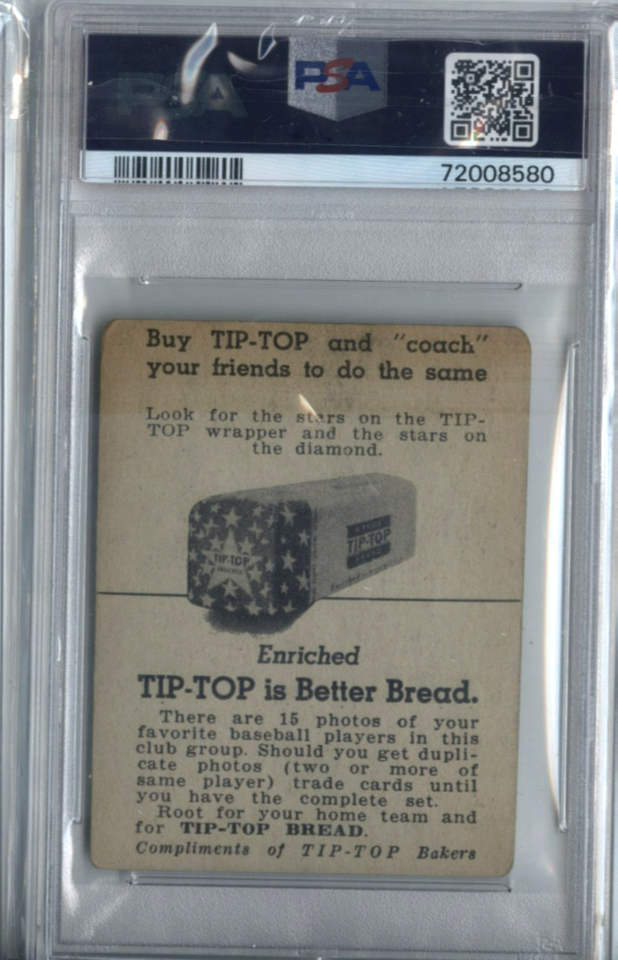 1947 Tip Top Bread Frank "Stub" Overmire Detroit Tigers PSA 2 appears ...