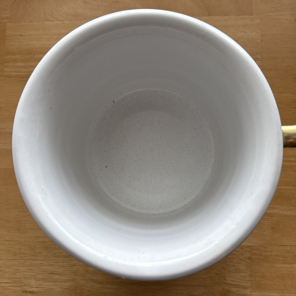 Vintage 7” White Ceramic Double Boiler Insert with Brass Handle ...