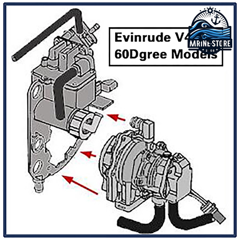 Johnson Evinrude 1991-2006 150 & 175 HP 60º V6 Outboard VRO Fuel Pump ...