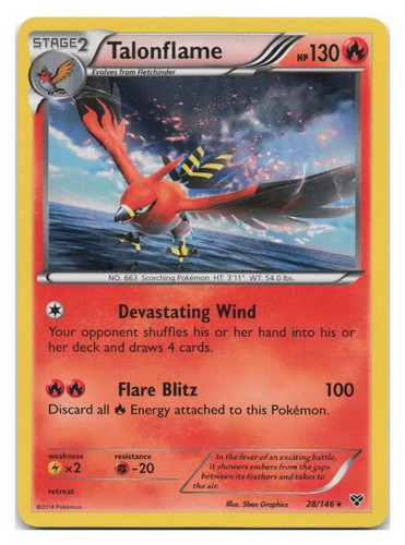 Talonflame 28/146 XY Base Set Pokemon tcg HOLO RARE | eBay
