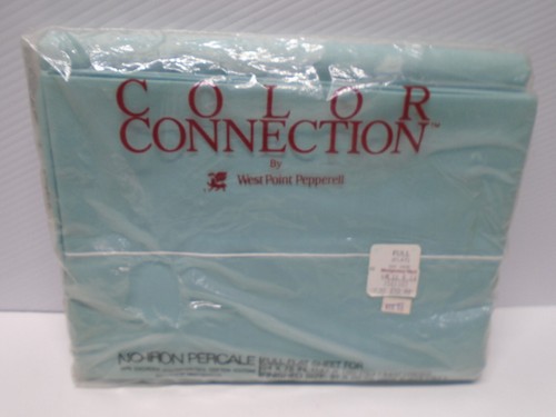Full Flat Sheet Color Connection Jade Green No Iron Percale Cotton ...
