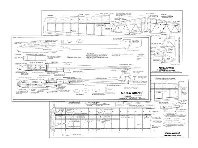Aquila Grande Sailplane 123" Wing RC Model Airplane Printed Plans ...