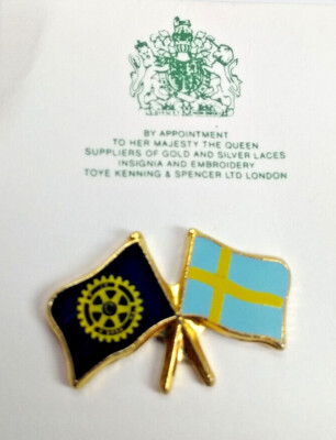 Rotary International Club & Sweden Twin Flags Lapel Pin Badge - NEW ...