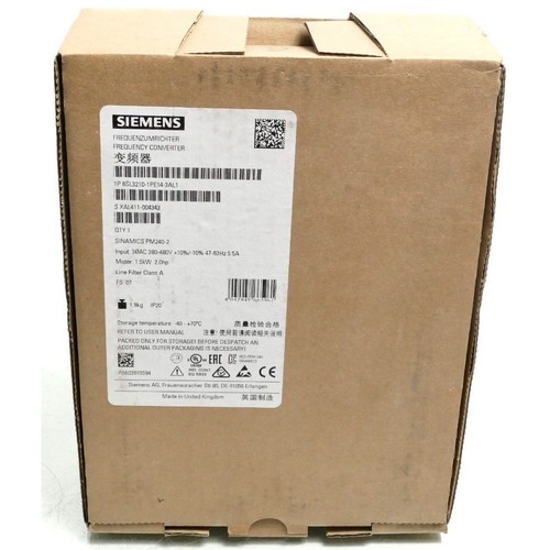 New Siemens 6SL3 210-1PE14-3AL1 SINAMICS PM240-2 with Filter 6SL3210 ...