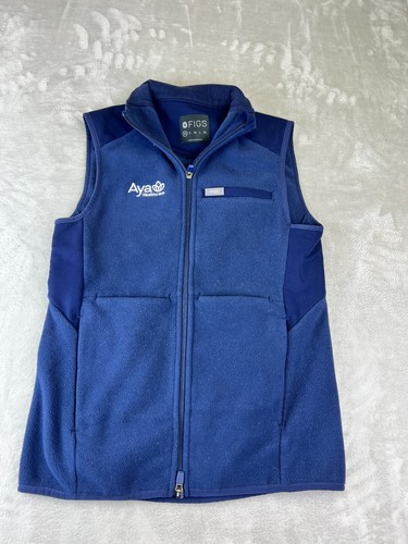 Figs On Shift Vest Fleece Knit Scrub Full Zip Navy Womens Size XS ...