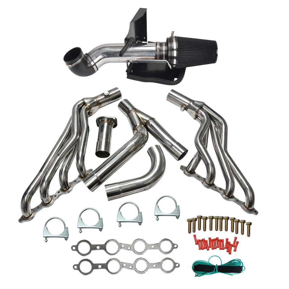 4''COLD AIR INTAKE+EXHAUST MANIFOLDS KITS FOR 99-06 CHEVY/GMC GMT800 ...