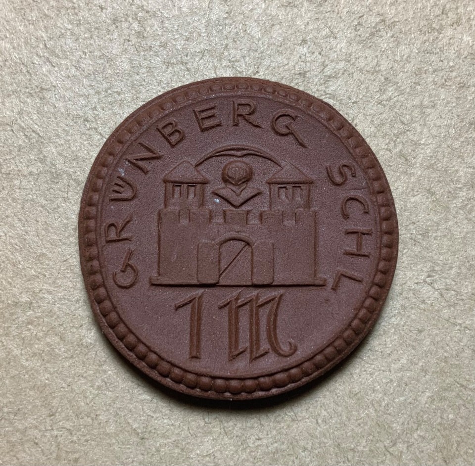 1921 Germany Grunberg (Lower Silesia) 1 Mark - Porcelain coin | eBay