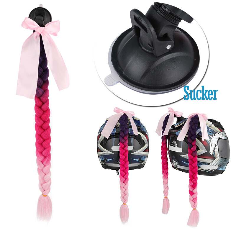 Gradient Ramp Helmet Braid / Ponytail Hair Pigtail For Motorcycle Bike ...