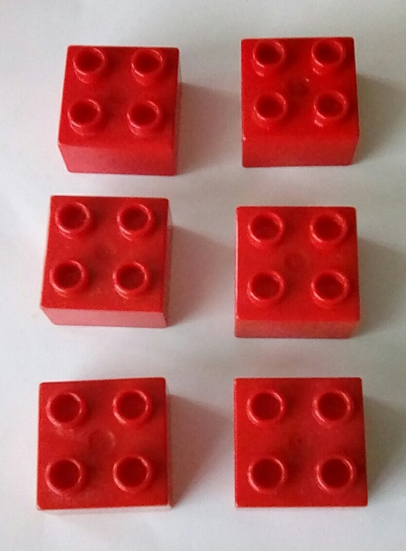 6 Lego Duplo Bricks Building Blocks Red 2x2 Size | eBay UK