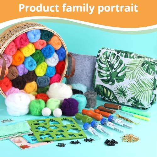 Needle Felting Wool, Wool Roving 42 Colors Set, Needle Felting Kit ...