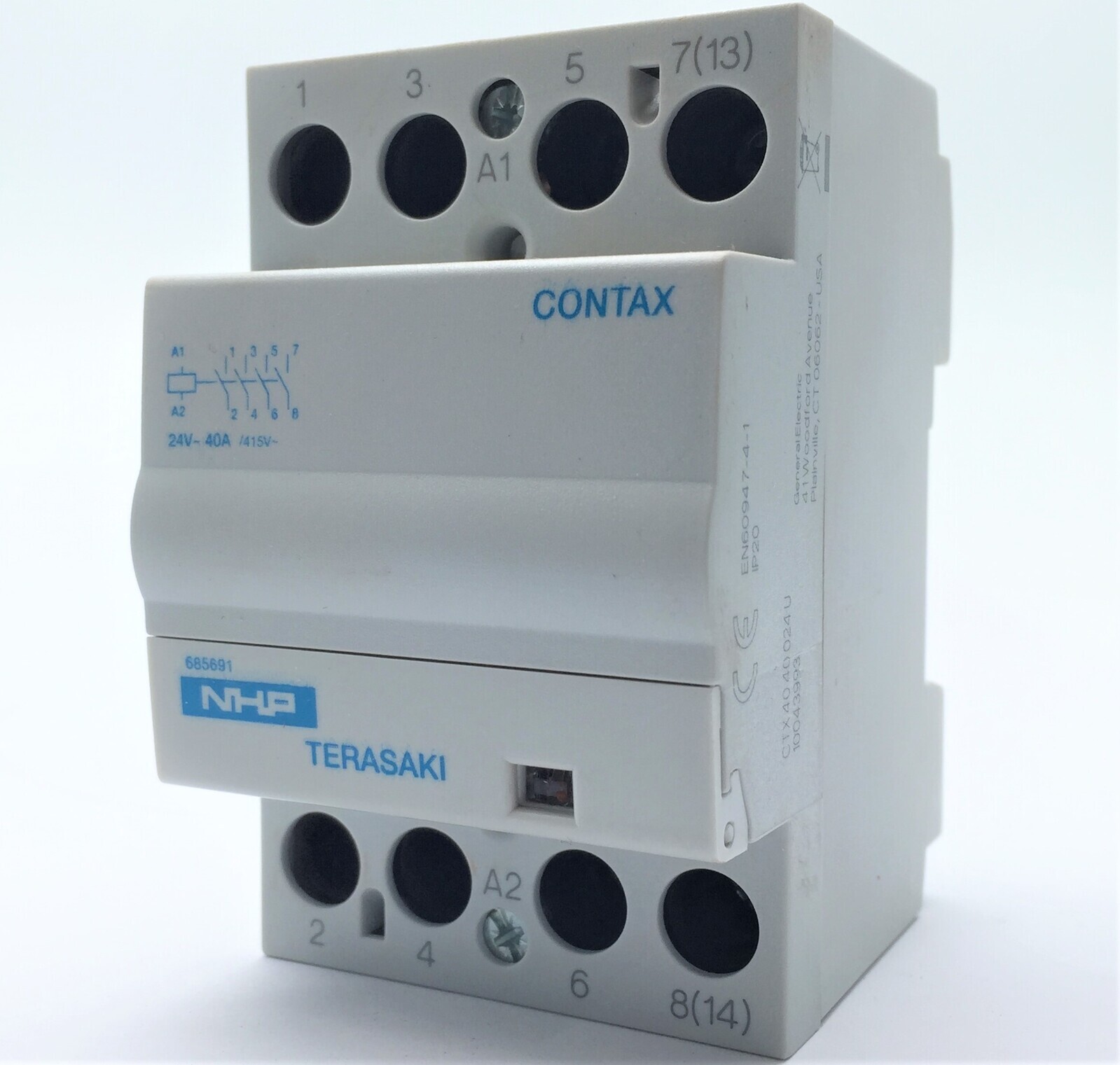 NHP Terasaki DTC4040024 DIN Contactor 4NO 24V 40A/415V Contax 685691 | eBay